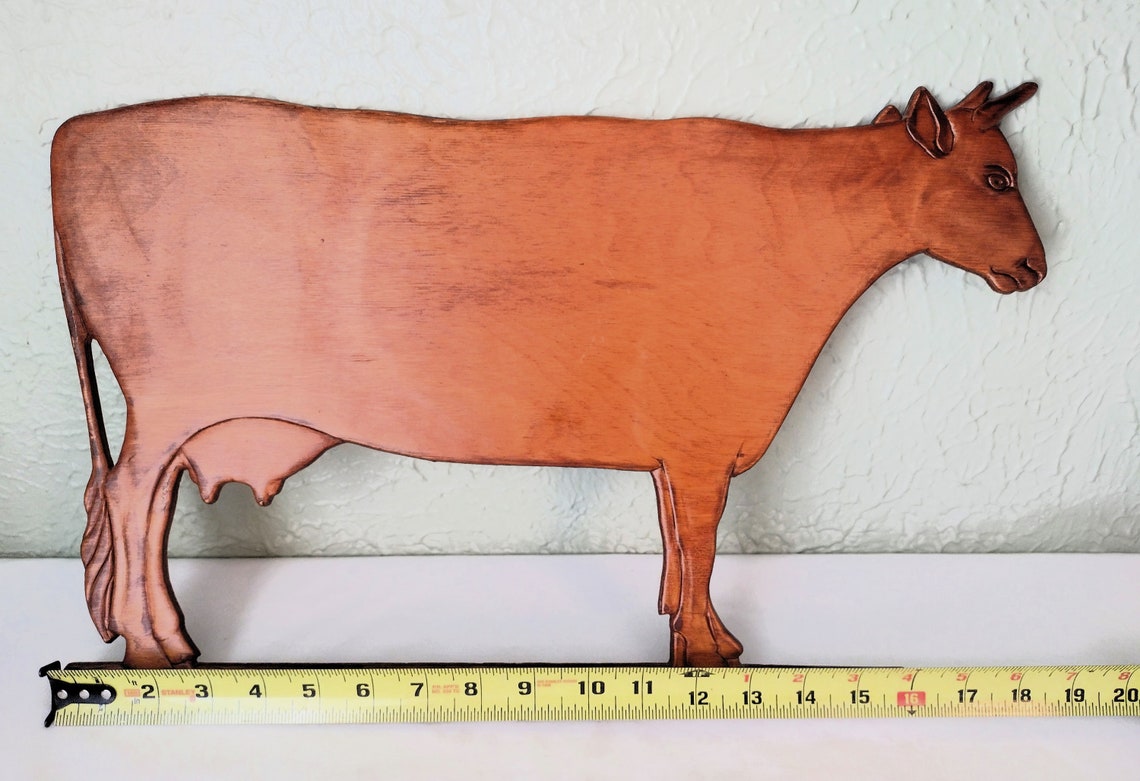 Vintage Carved Wood Cow Hanging Large Wood Plaque Wall Decor - Etsy