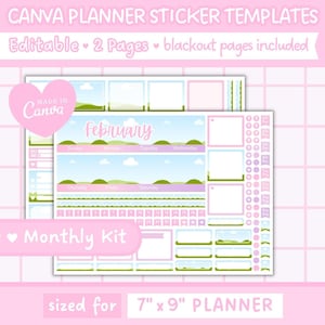 Canva Editable Planner Sticker Template | Erin Condren Monthly Kit ...