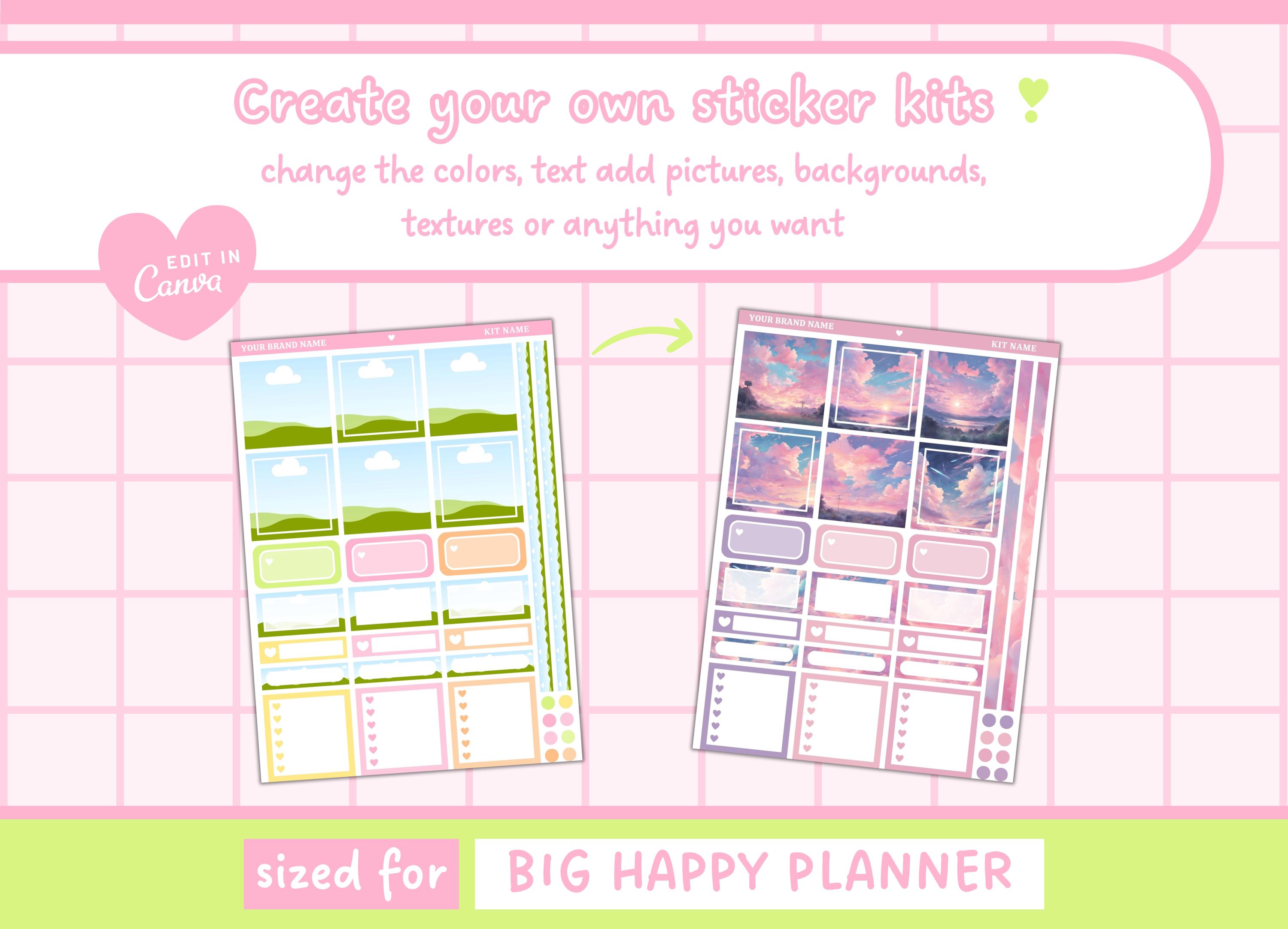 Canva Editable Planner Stickers Bundle | Monthly and Weekly Sticker Kit ...