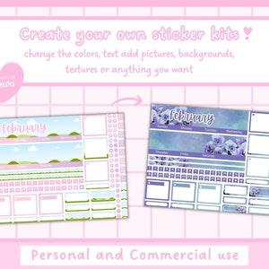Canva Editable Planner Sticker Template | Erin Condren Monthly Kit ...