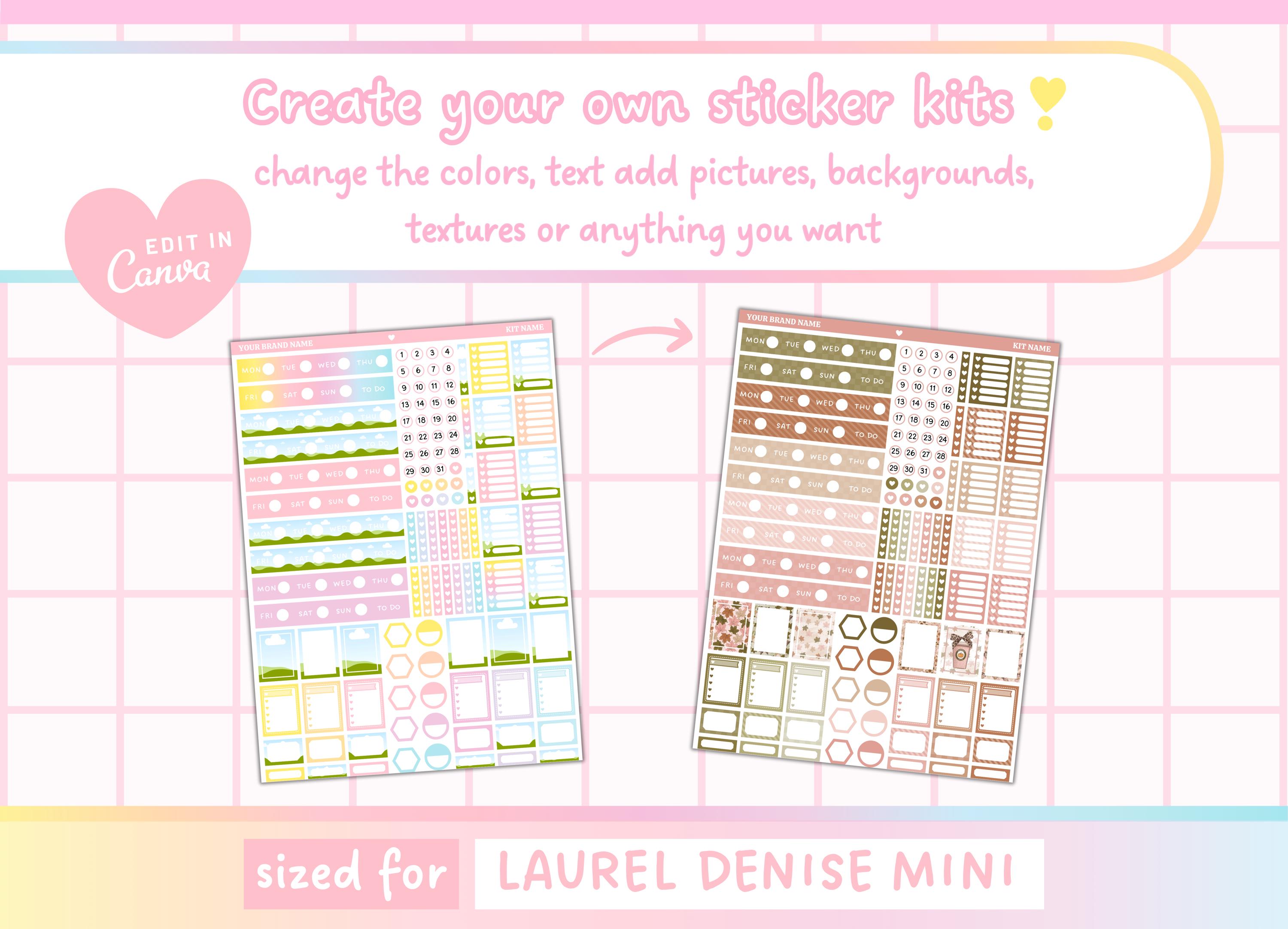 Canva Editable Planner Sticker Template | Laurel Denise Mini | Weekly ...