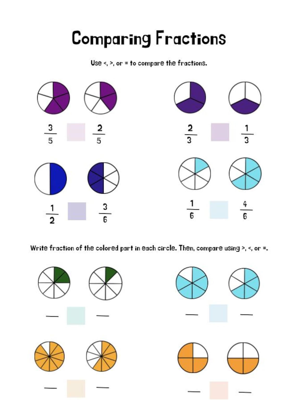 Fractions Worksheets for Kids | Printable Math Activities | Digital ...