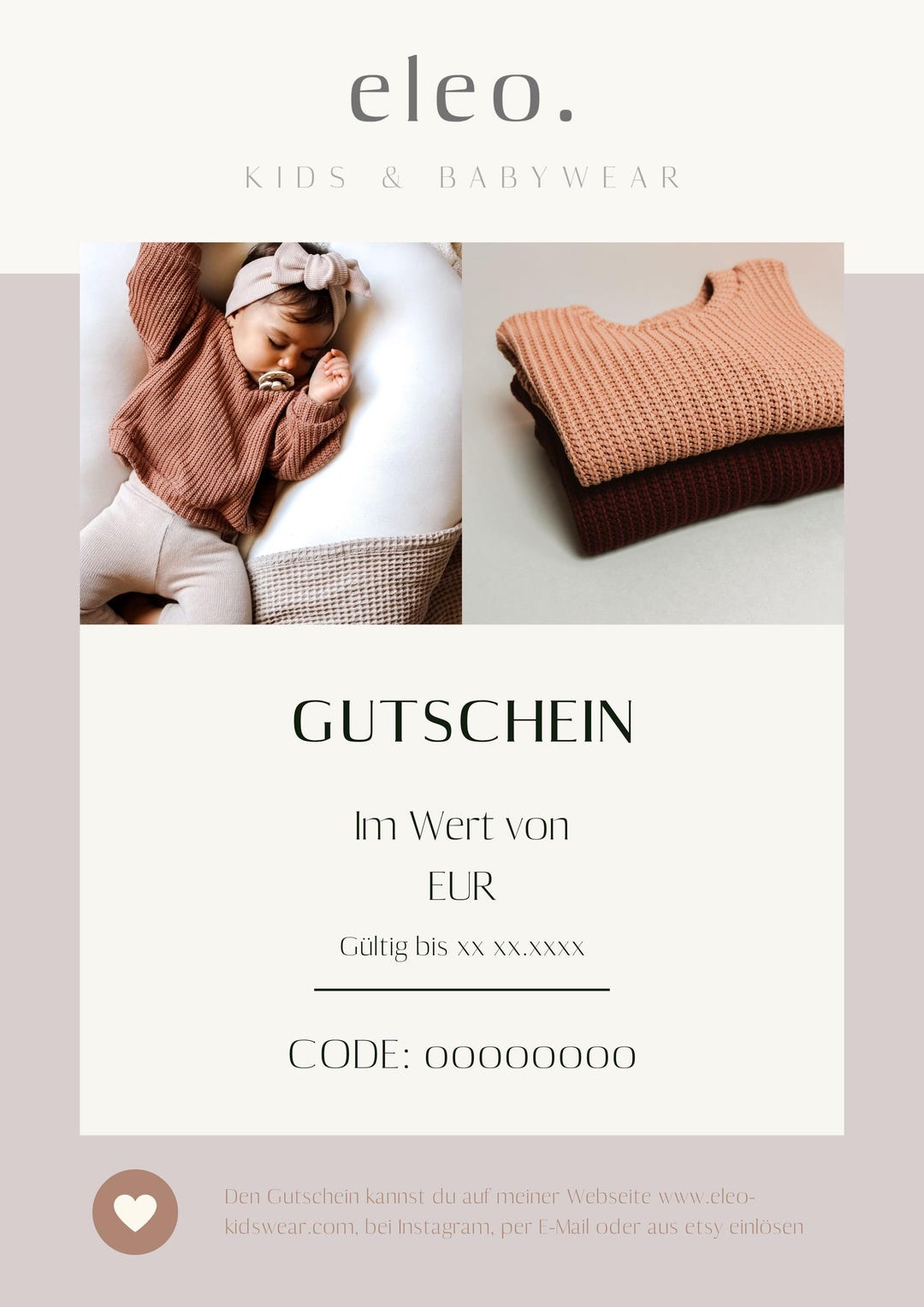 Gift Voucher | Voucher for Handmade Baby & Children's Clothing ...