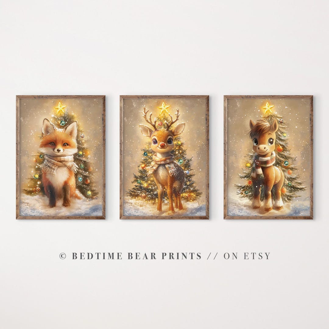 Christmas Prints, Festive Christmas Wall Art, Christmas Painting ...