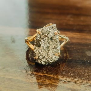 Raw Pyrite Ring: Handmade 925 Sterling Silver Gemstone Jewelry - Etsy