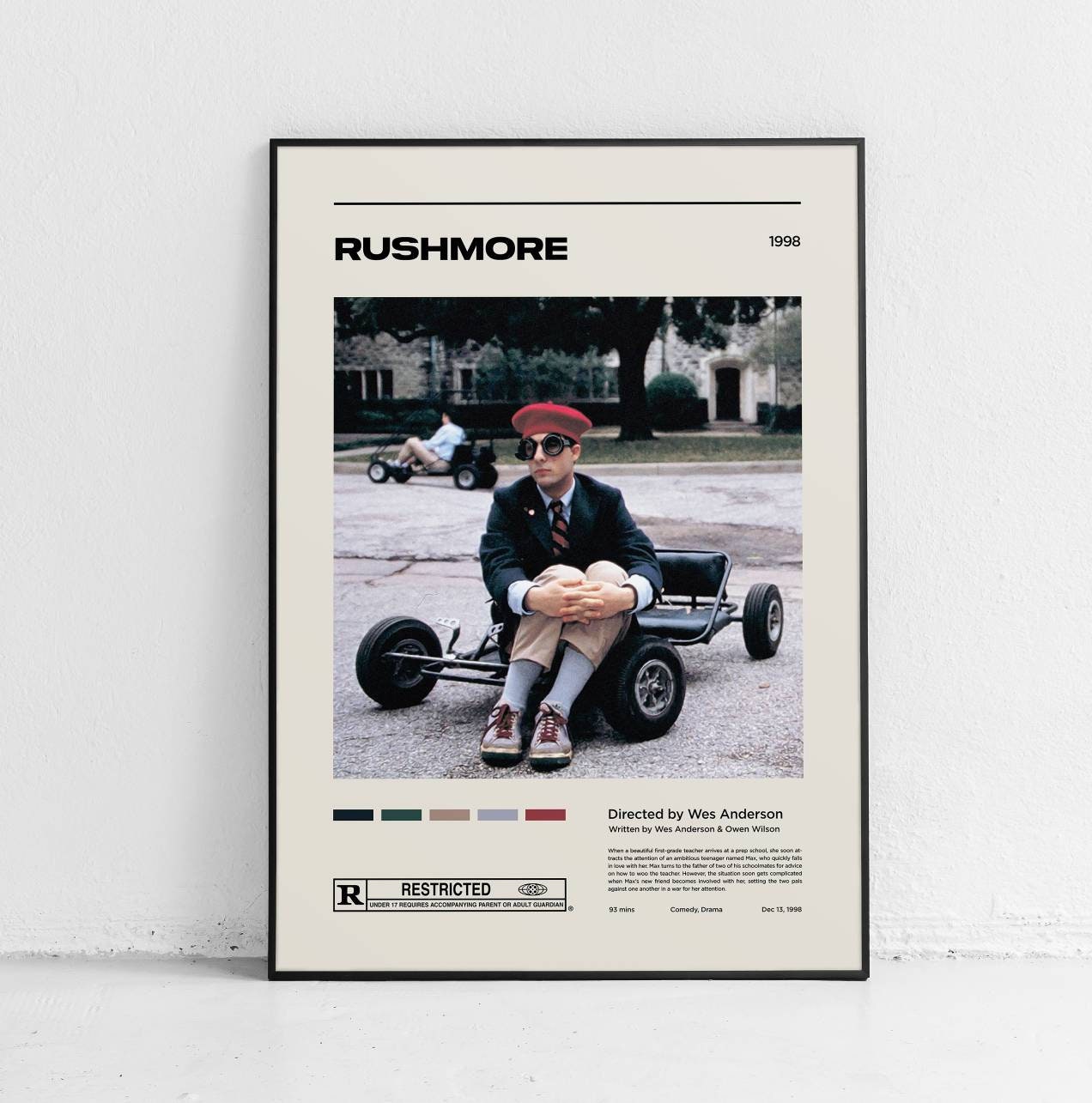 Rushmore / Mid Century Movie Poster / Minimal / Wall Art / Apartment ...