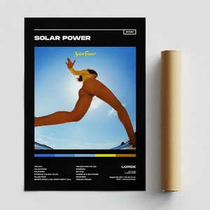 Lorde / Solar Power / Album Tracklist Poster Print / Minimal / Wall Art / Apartment Posters ...
