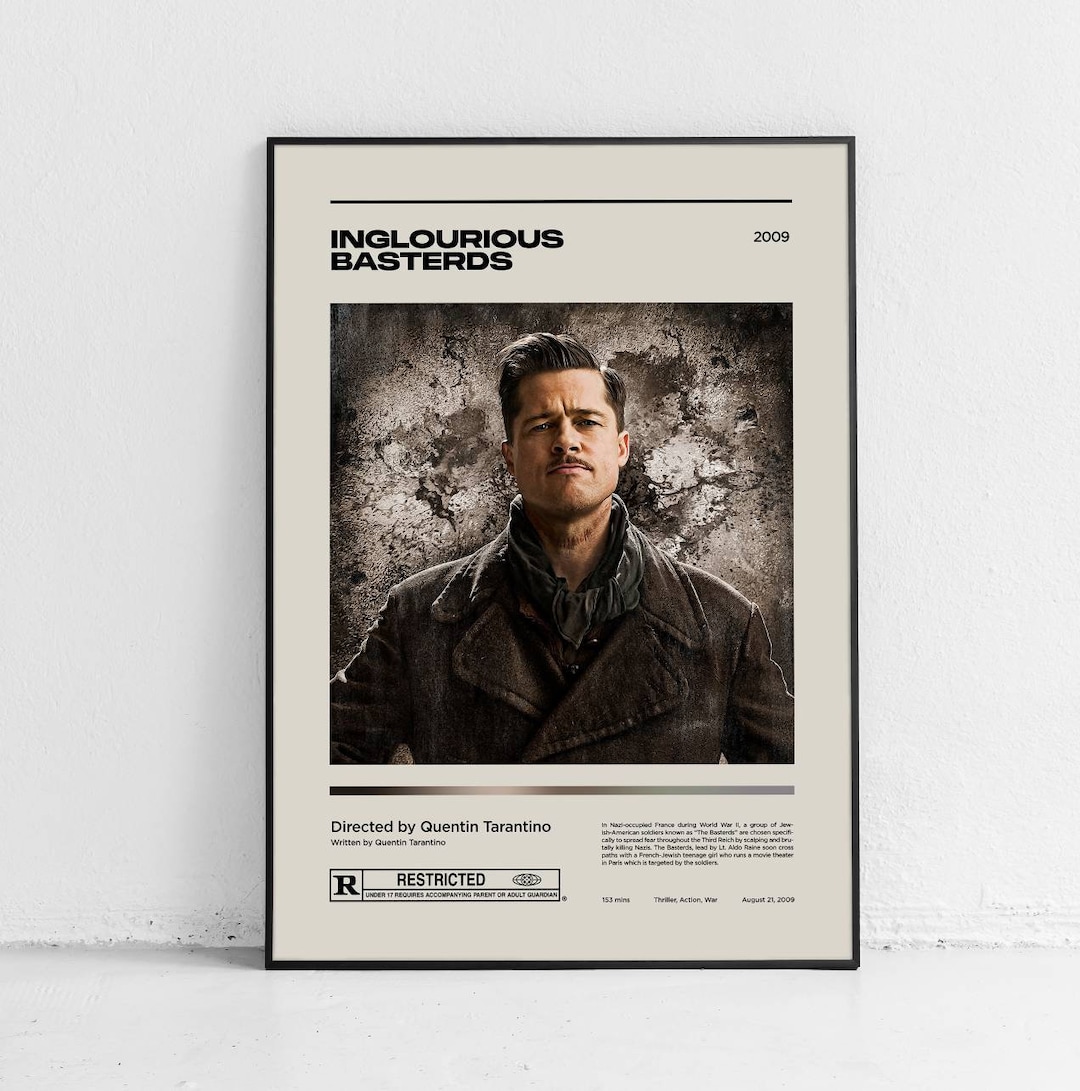 Inglorious Basterds / Mid Century Movie Poster / Minimal / Wall Art ...