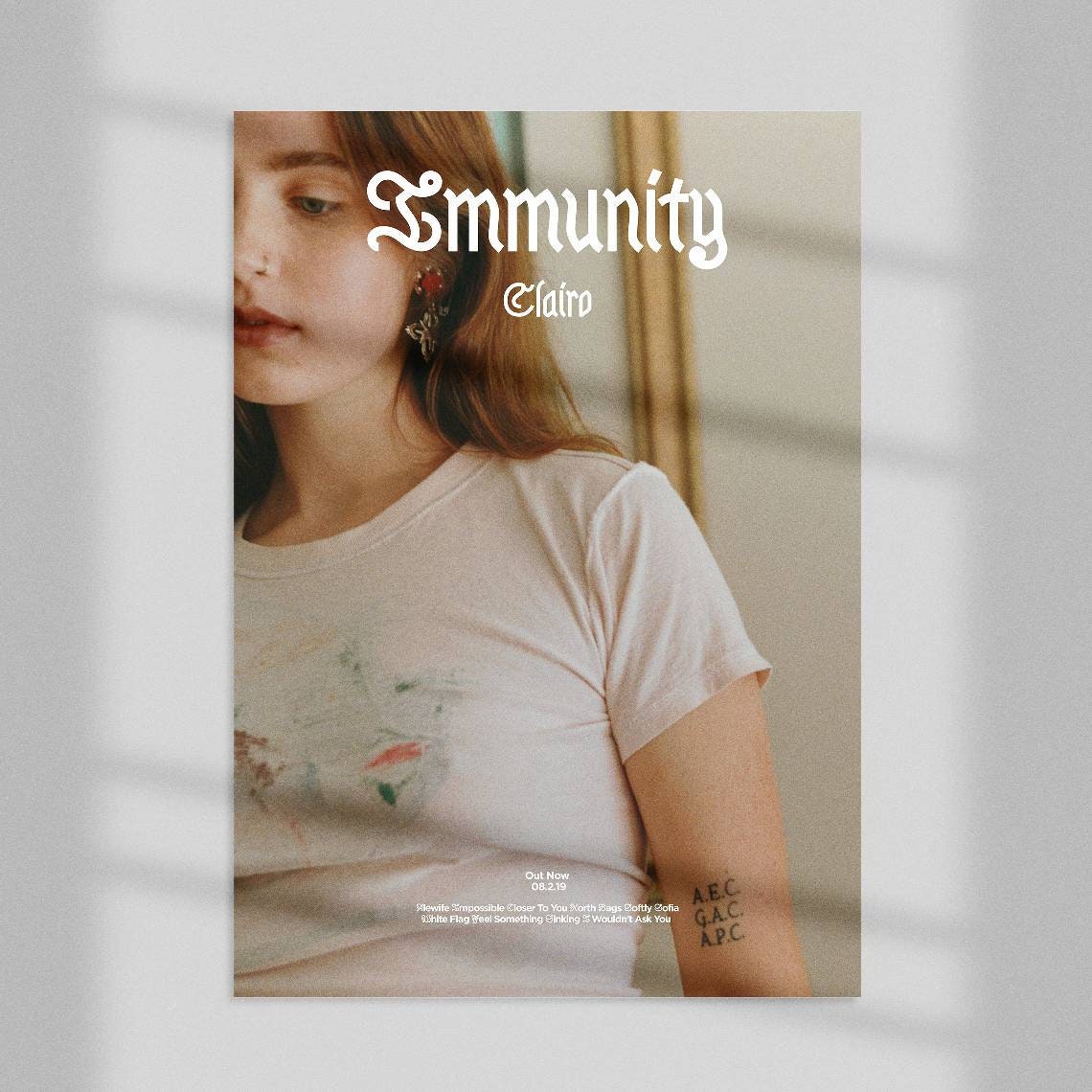 Clairo / Immunity / Album Tracklist / Poster Print / Minimal / Wall Art ...