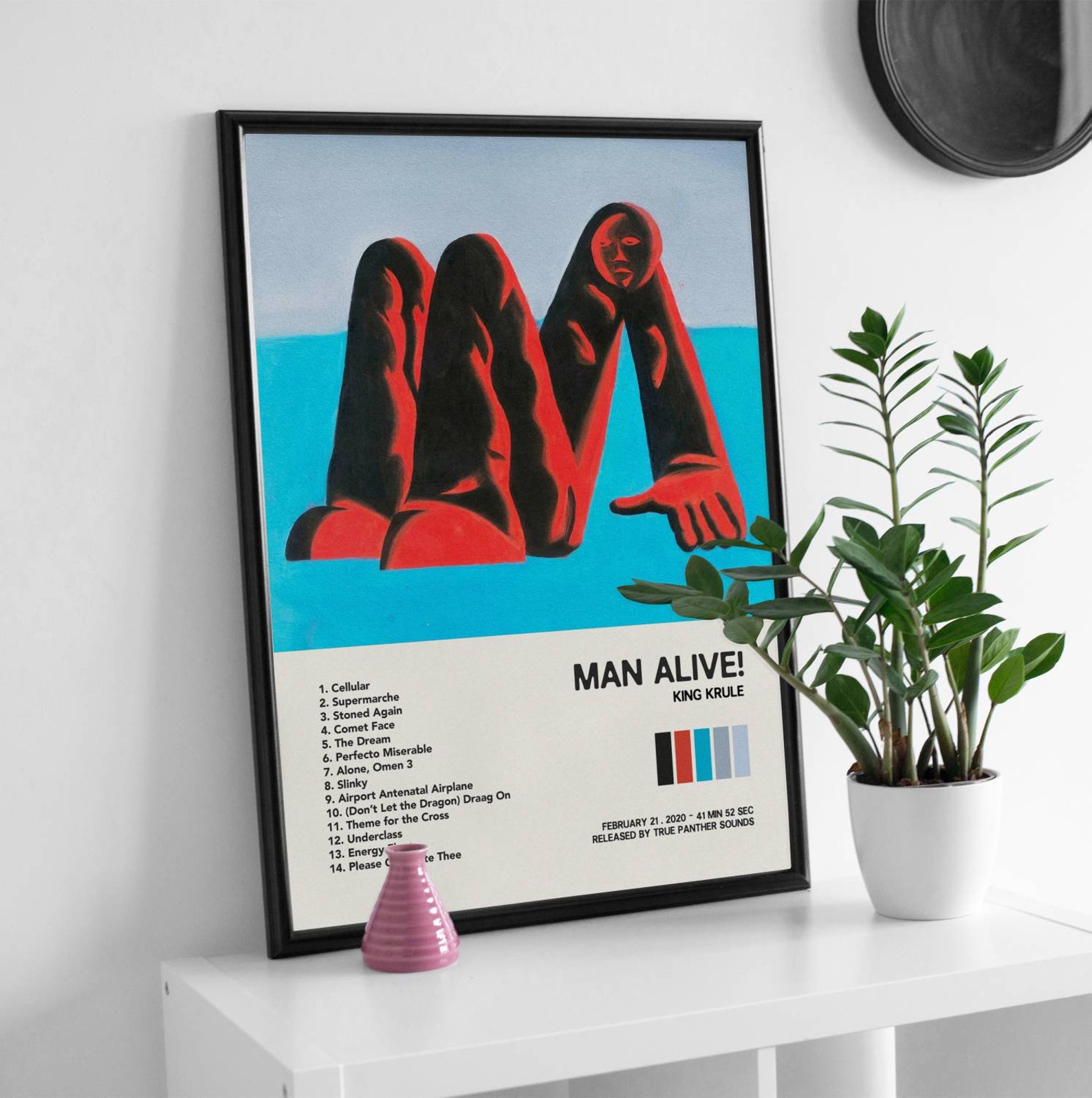 King Krule / Man Alive / Album Tracklist / Poster Print / Minimal ...