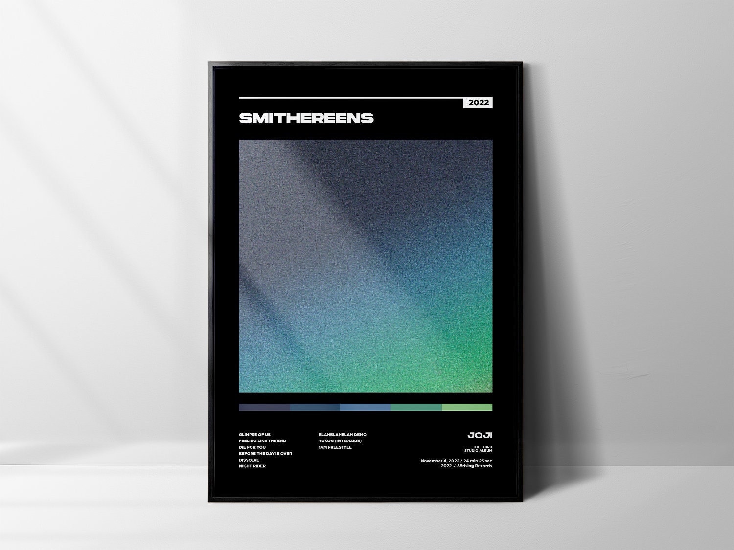 Joji / Smithereens / Album Tracklist Poster Print / Minimal / Wall Art ...