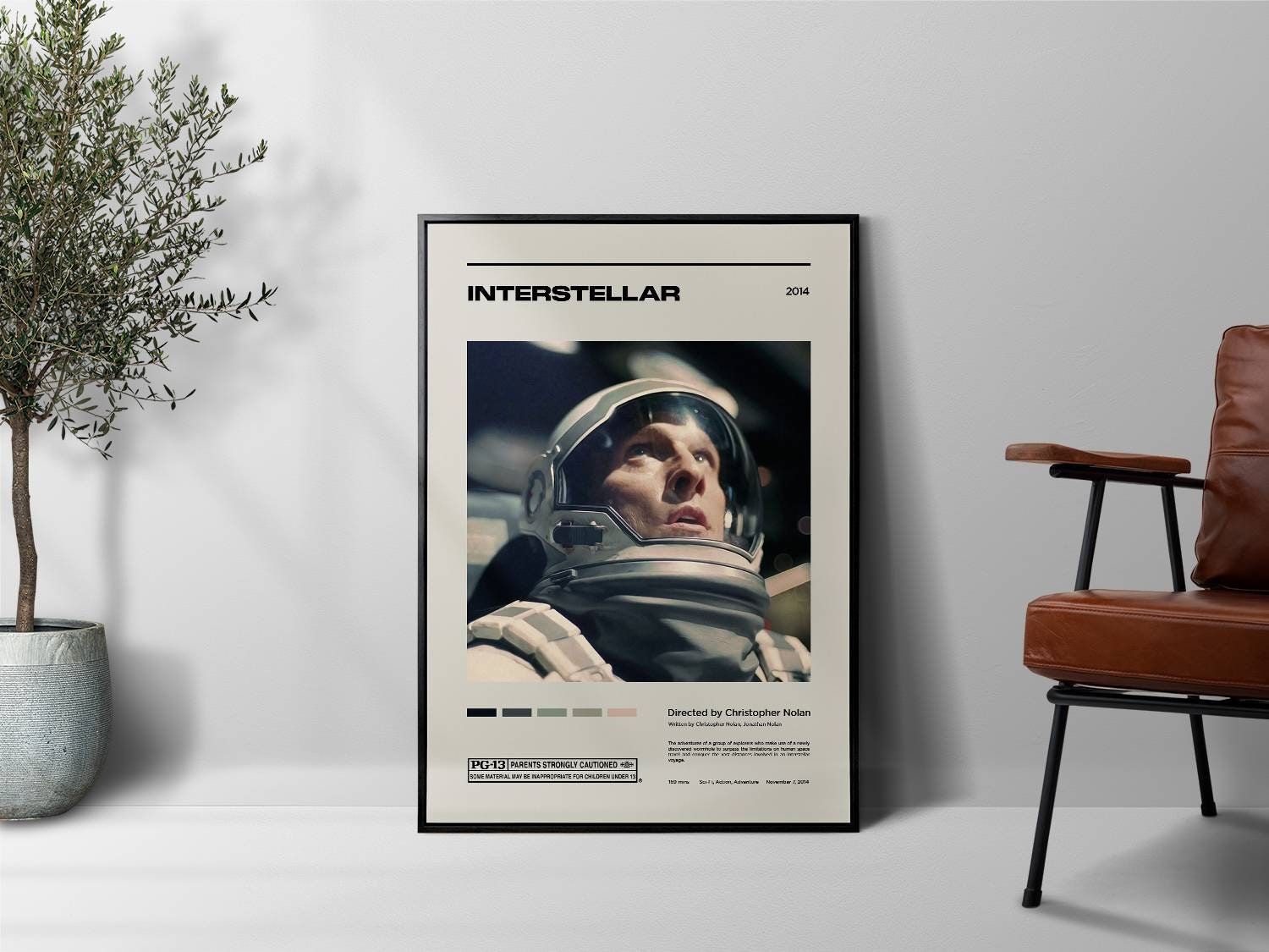 Interstellar / Christopher Nolan / Minimalist Movie Poster Print / Mid Century / Custom Posters ...