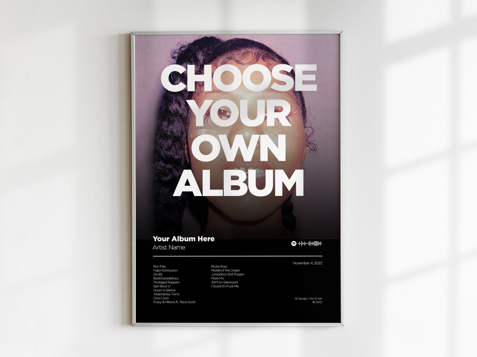 Choose Your Own Album / Custom Album Tracklist Poster / Minimal / Wall ...