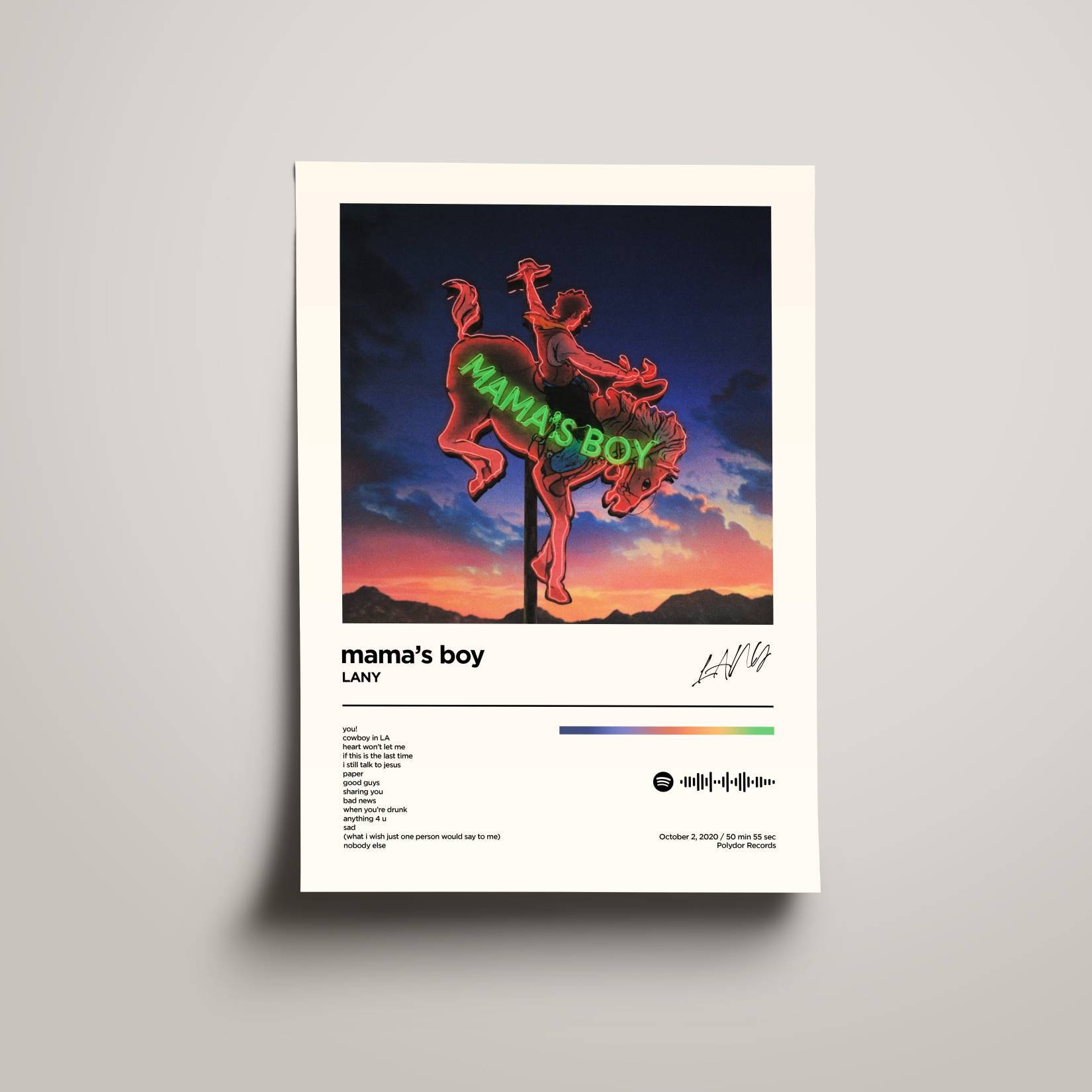 LANY / Mama's Boy / Album Tracklist Poster sold by Charu Sharma | SKU ...