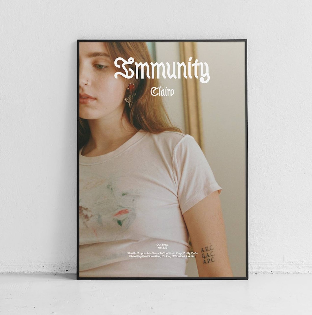 Clairo / Immunity / Album Tracklist / Poster Print / Minimal / Wall Art ...