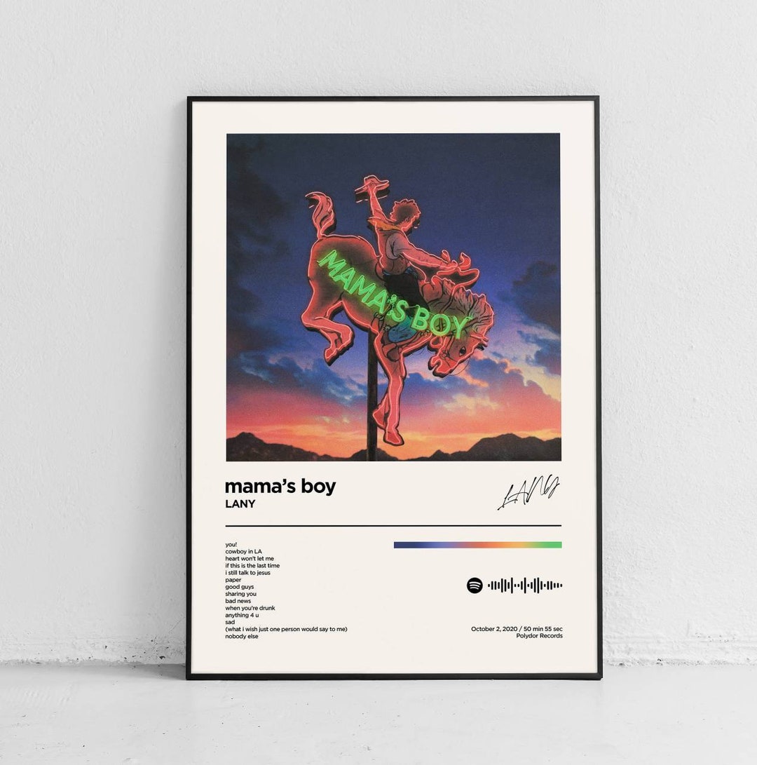 LANY / Mama's Boy / Album Tracklist / Poster Print / Minimal / Wall Art ...