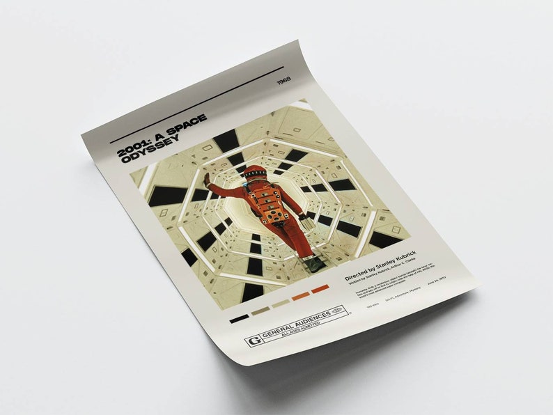 2001: A Space Odyssey / Stanley Kubrick / Minimalist Movie Poster Print ...