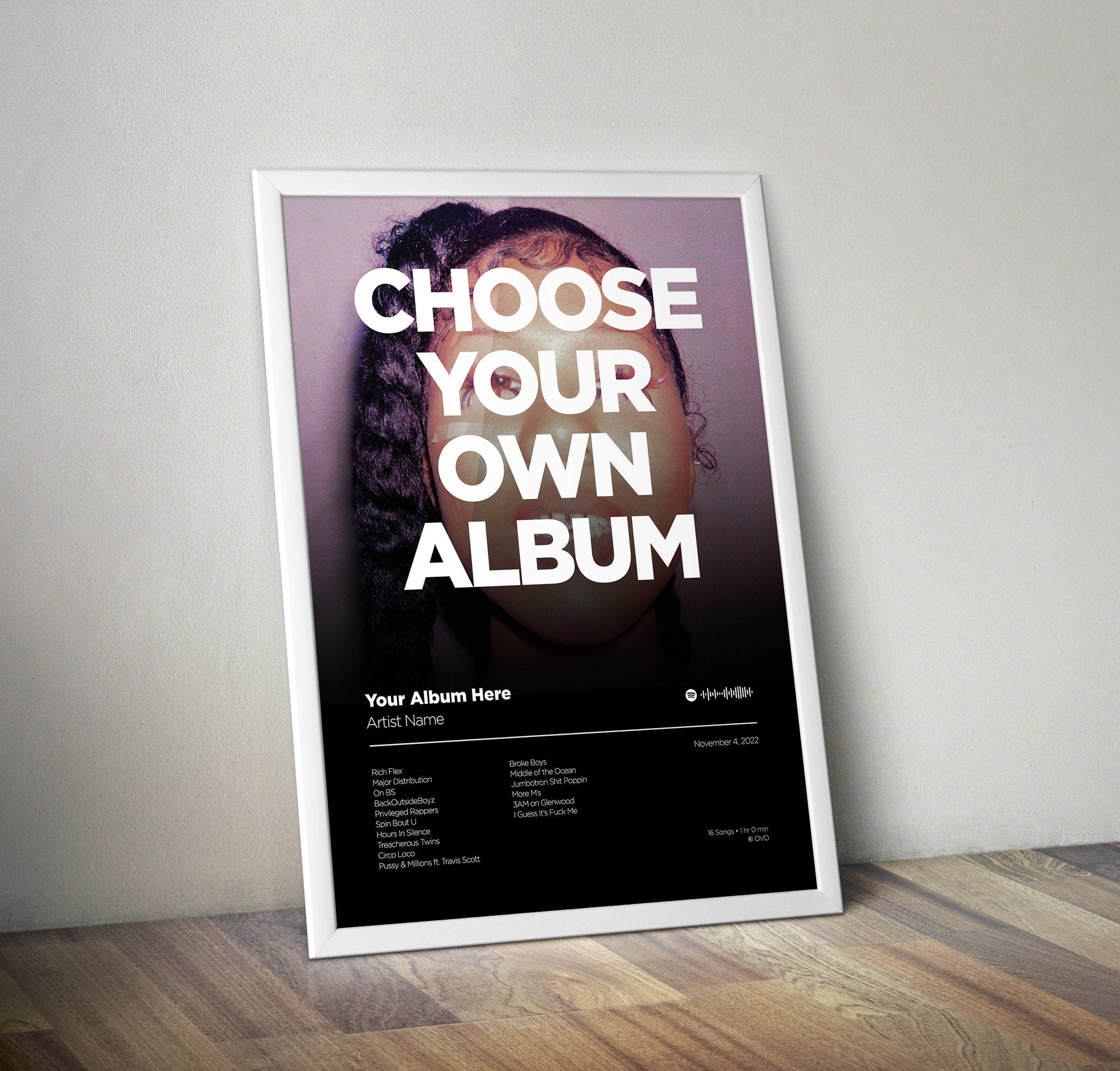 Choose Your Own Album / Custom Album Tracklist Poster / Minimal / Wall ...