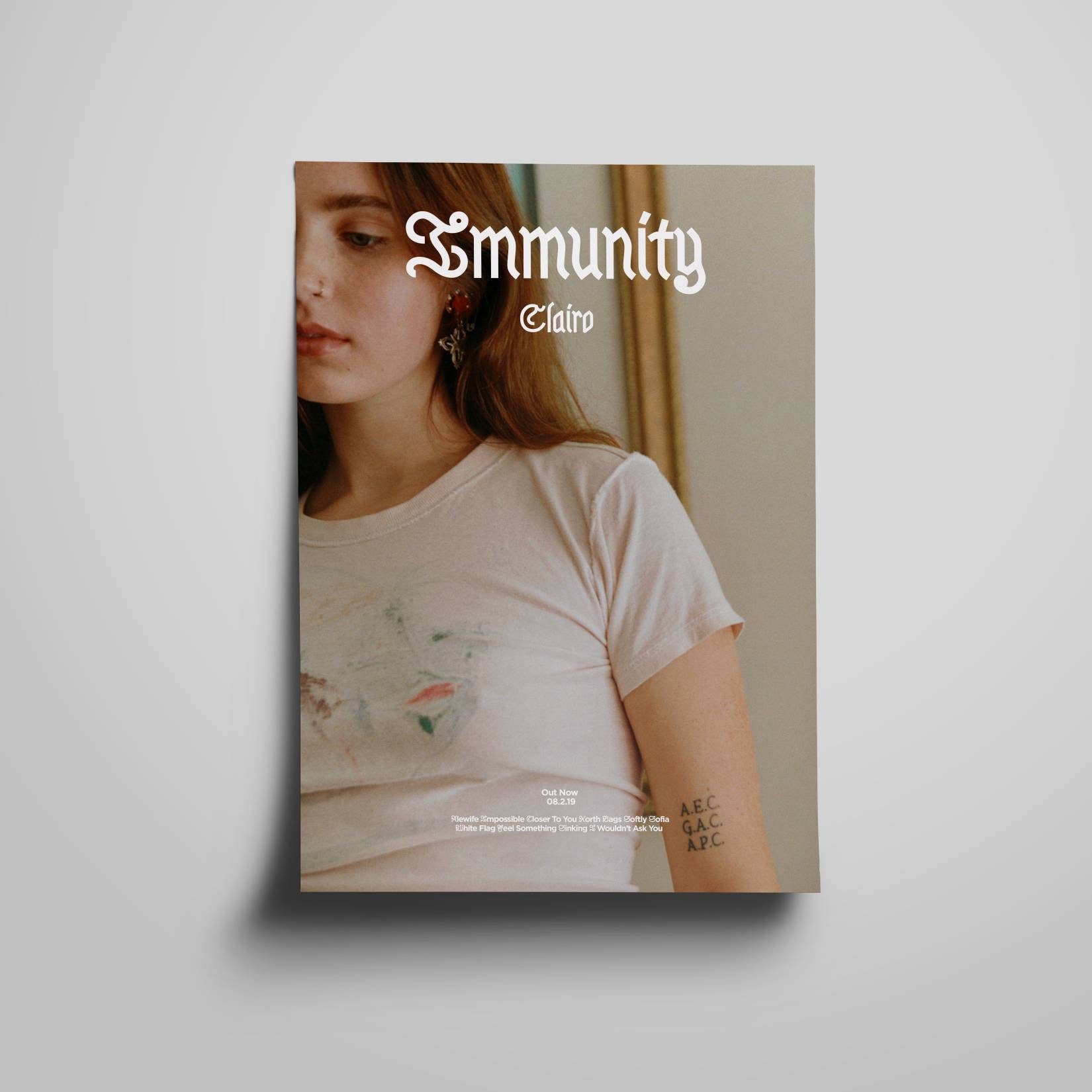 Clairo / Immunity / Album Tracklist / Poster Print / Minimal / Wall Art ...