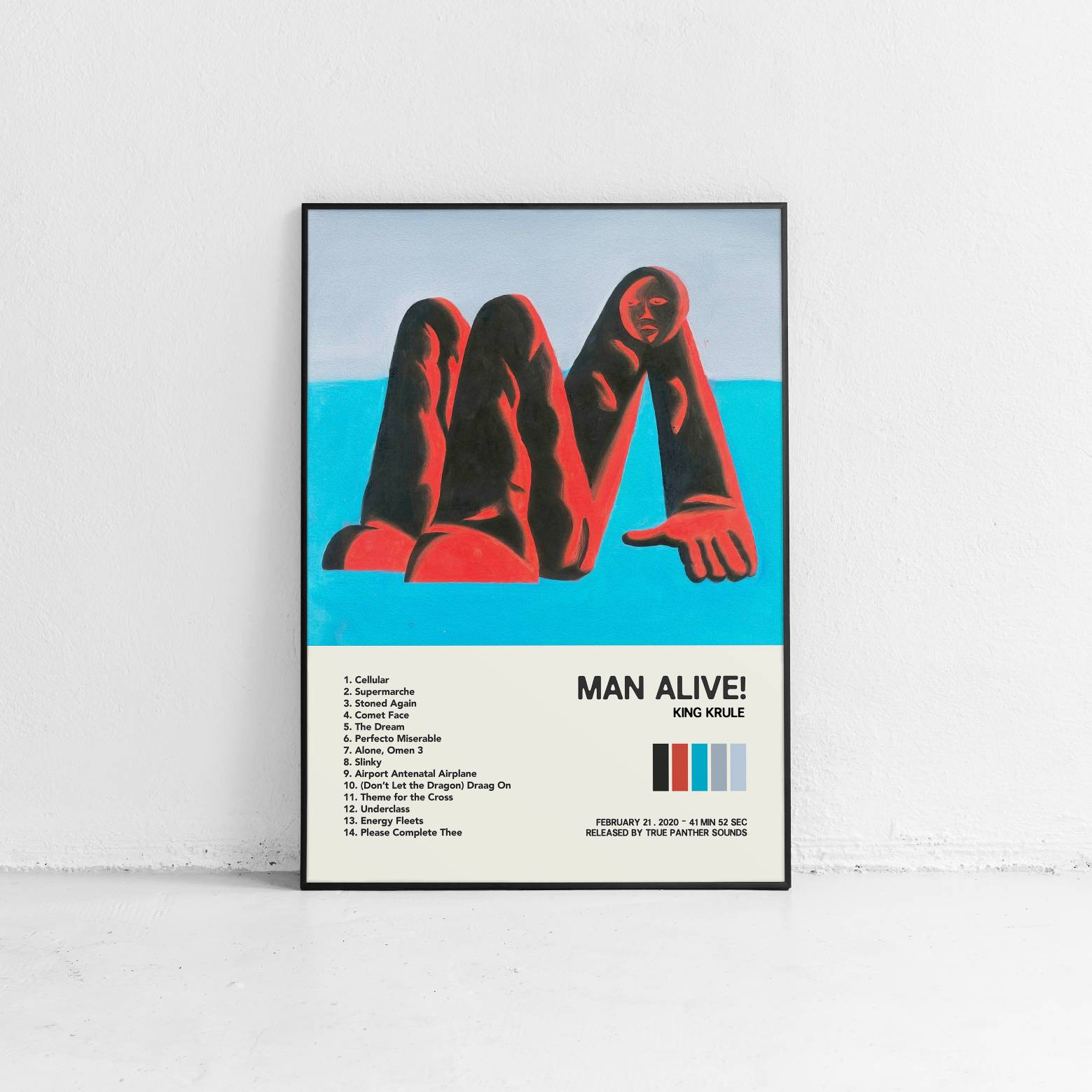 King Krule / Man Alive / Album Tracklist / Poster Print / Minimal ...