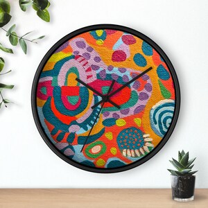 Colorful Abstract Wall Clock – Modern Art Clock for Creative Home Décor ...