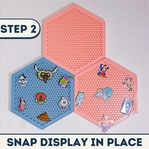 Enamel Pin Board Display for Pin Collectors hexagon Wall Mount Enamel ...