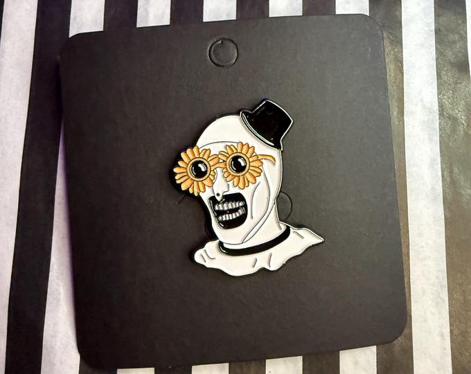 Terrifier Art the Clown With Sunflower Glasses Halloween Enamel Pin ...