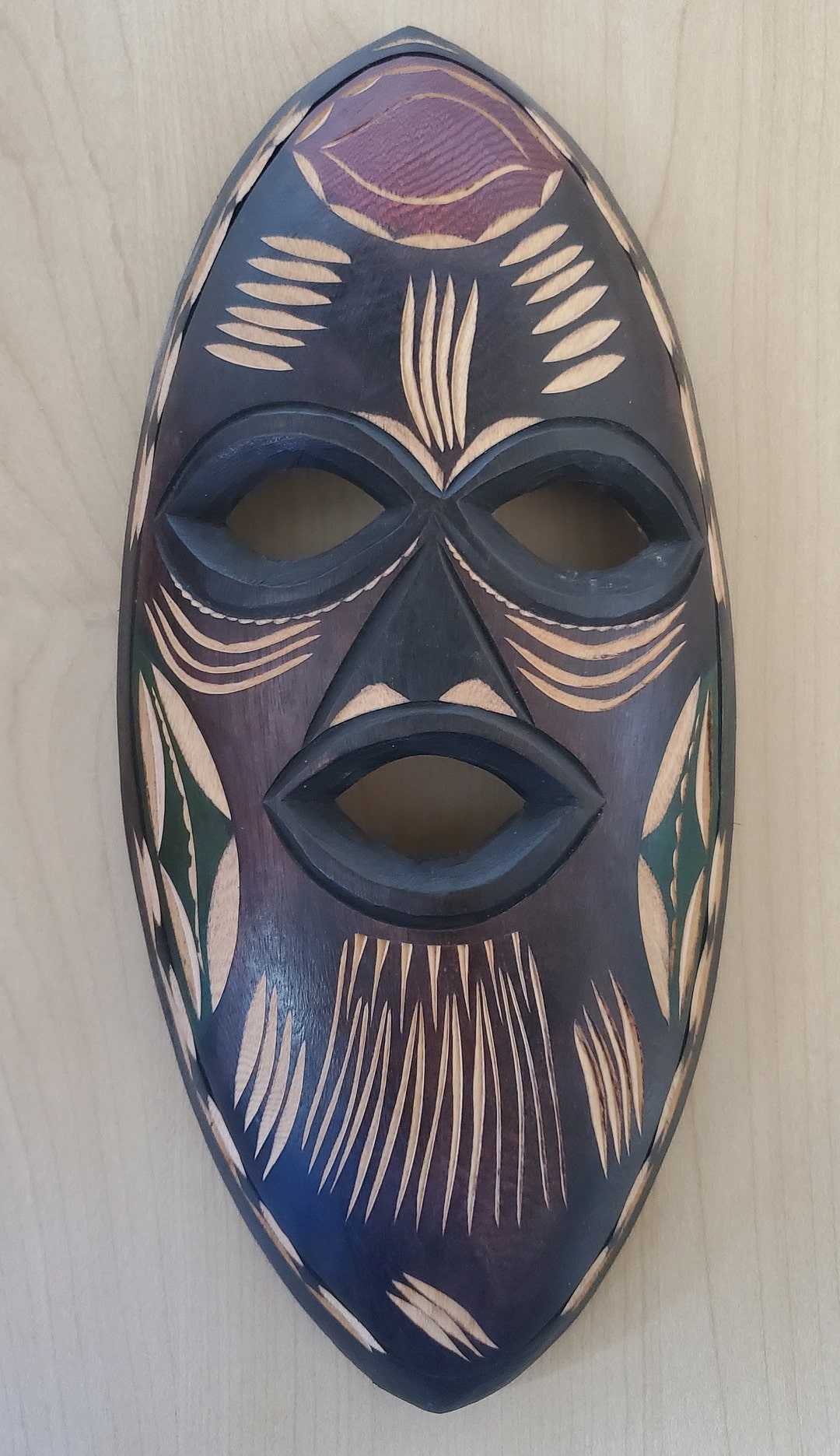 African Handmade Wooden Mask - Etsy