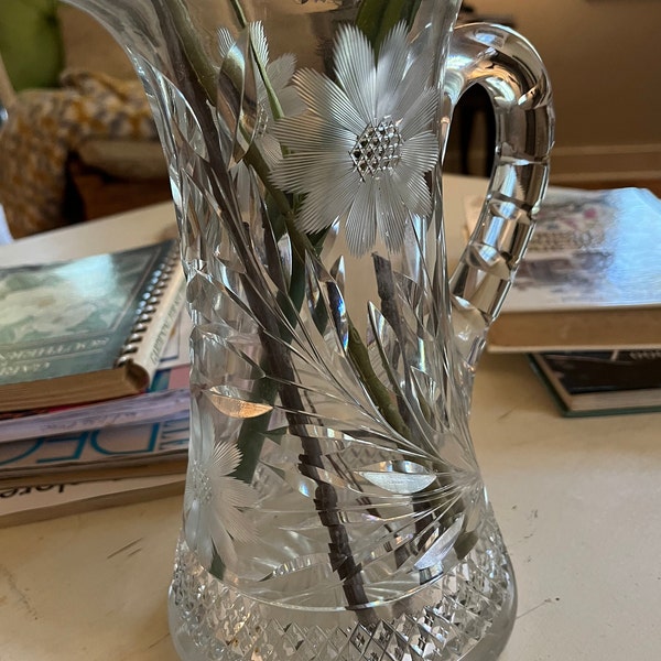 Cut Glass Pitcher - Etsy