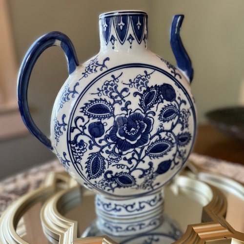 Vintage Cobalt Blue Pitcher Decorative Small Blue and Gold - Etsy Vintage Cobalt Blue Pitcher Decorative Small Blue and Gold - Etsy