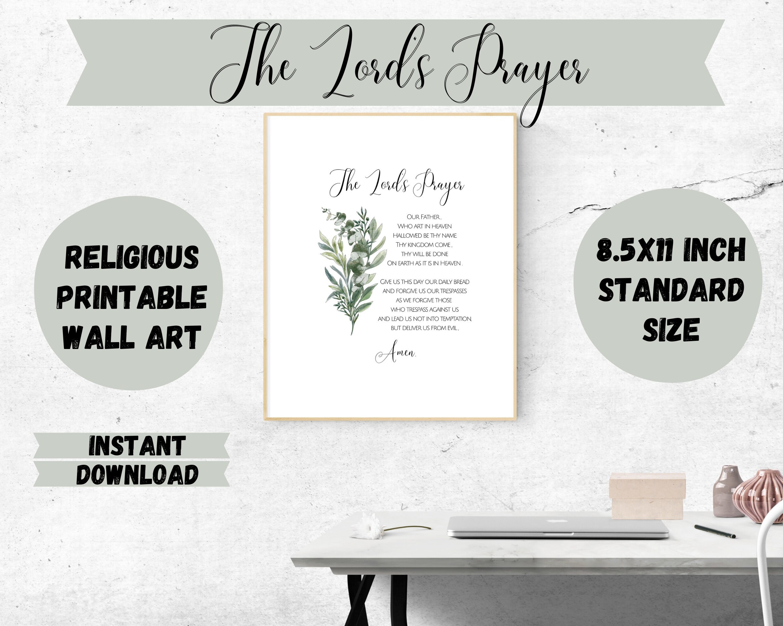 The Lord's Prayer Sign Our Father Who Art in Heaven, Printable ...