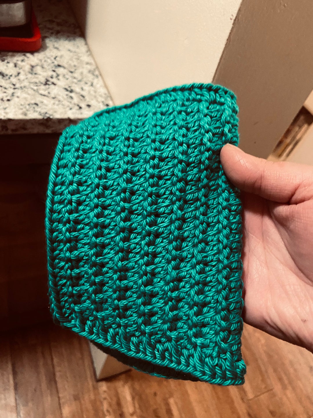 Teal Kitchen Dish Cloth, Bathroom Wash Cloth , 100 Percent Cotton, Hand ...