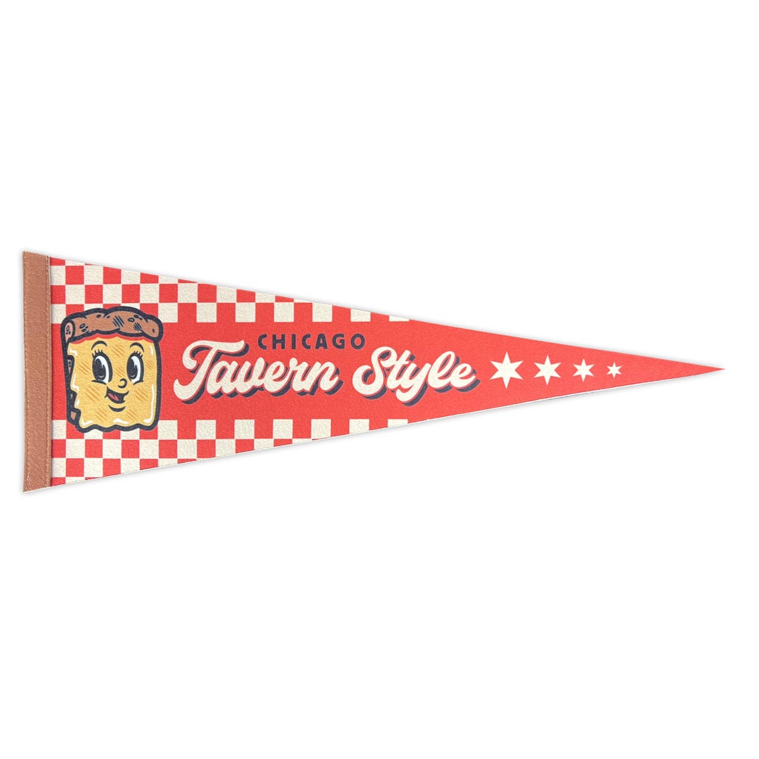 Chicago Tavern Style Pizza Pennant - Etsy