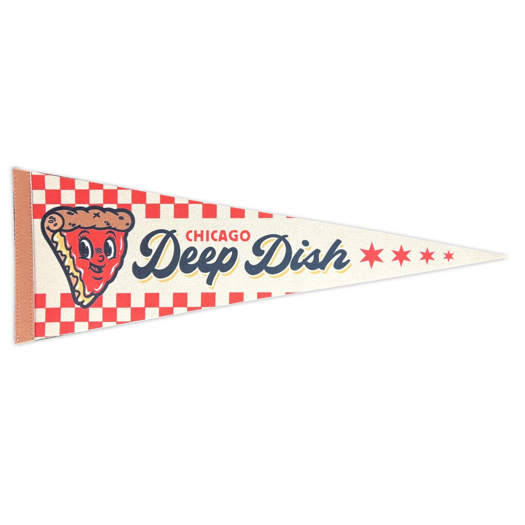 Chicago Deep Dish Pizza Pennant - Etsy
