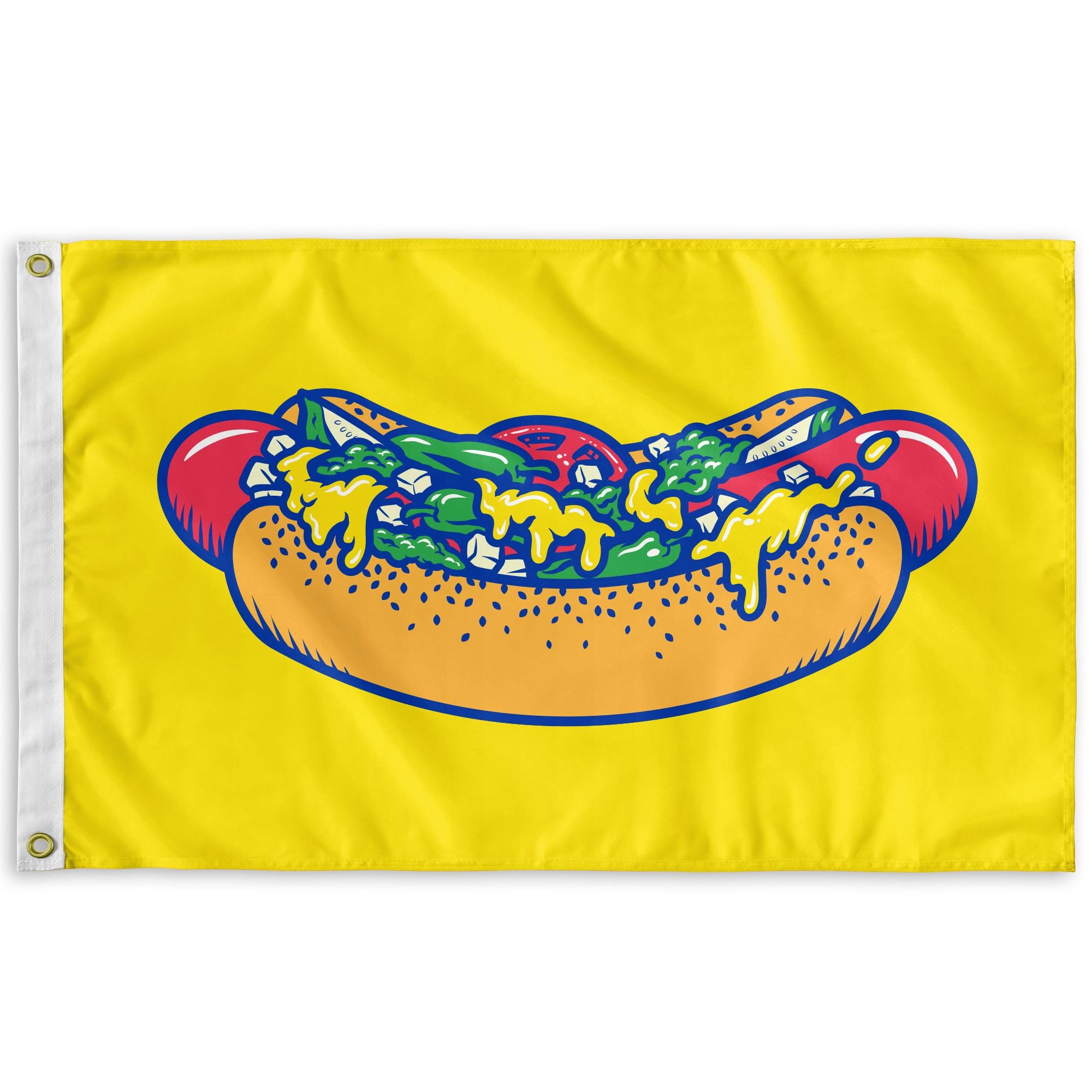 Chicago Hot Dog Flag - Etsy