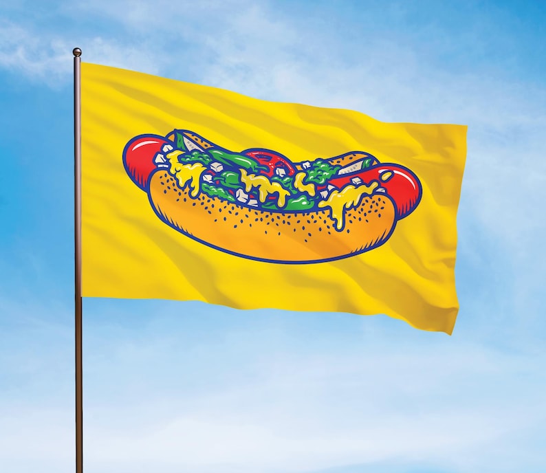 Chicago Hot Dog Flag - Etsy