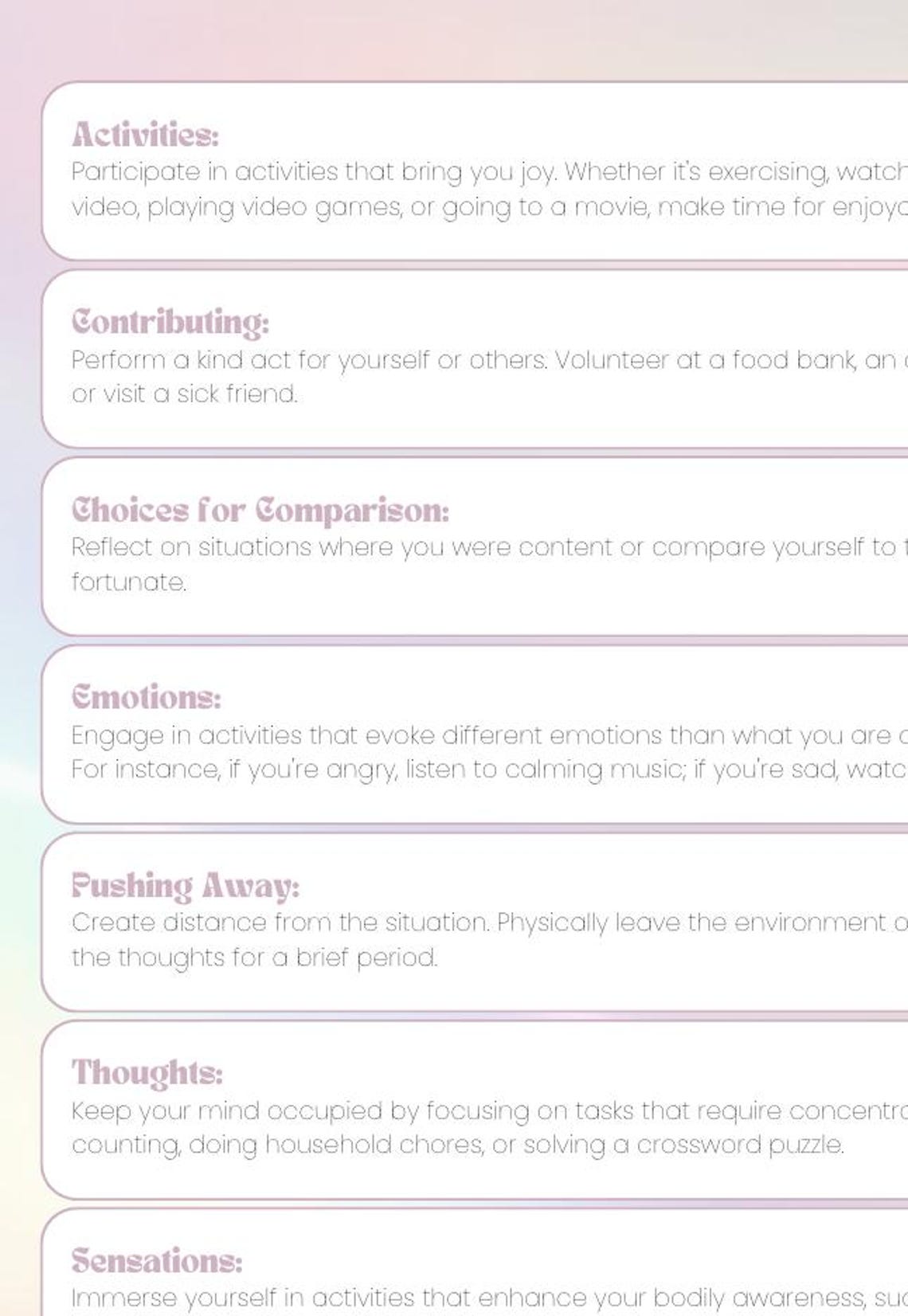 ACCEPTS DBT Worksheet TEMPLATE - Etsy