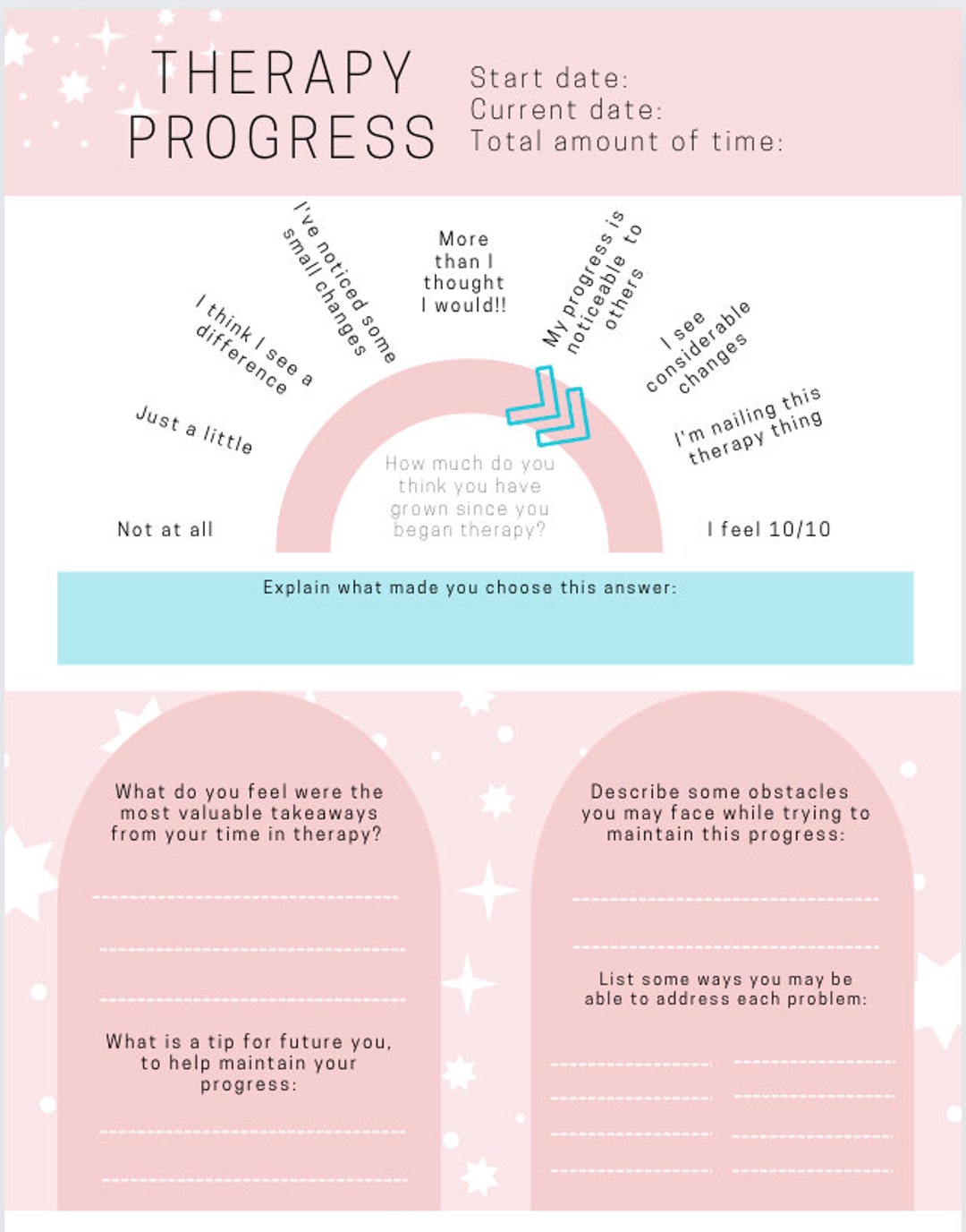 Therapy Progress Worksheet Editable TEMPLATE - Etsy