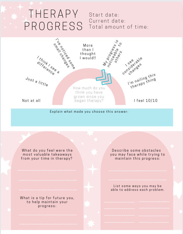 Therapy Progress Worksheet Editable TEMPLATE - Etsy