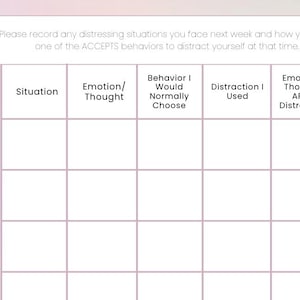 ACCEPTS DBT Worksheet TEMPLATE - Etsy