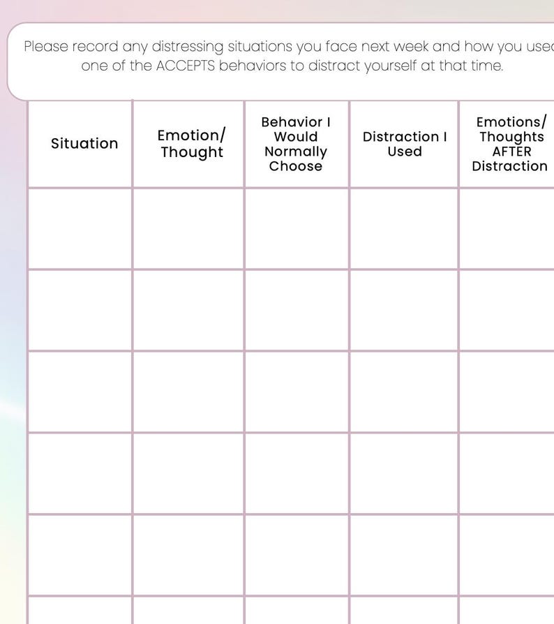 ACCEPTS DBT Worksheet- Completed PDF - Etsy
