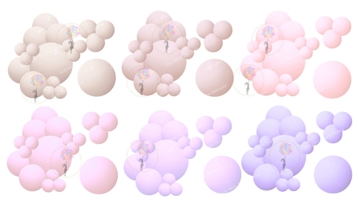 EDITABLE IN CANVA Pastel Balloon Clusters for Balloon Artists, Balloons, Balloon Arch Template ...