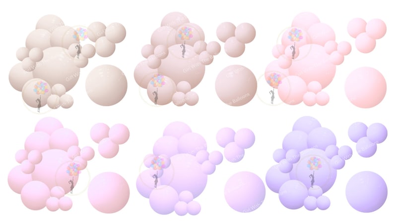 EDITABLE IN CANVA Pastel Balloon Clusters for Balloon Artists, Balloons ...