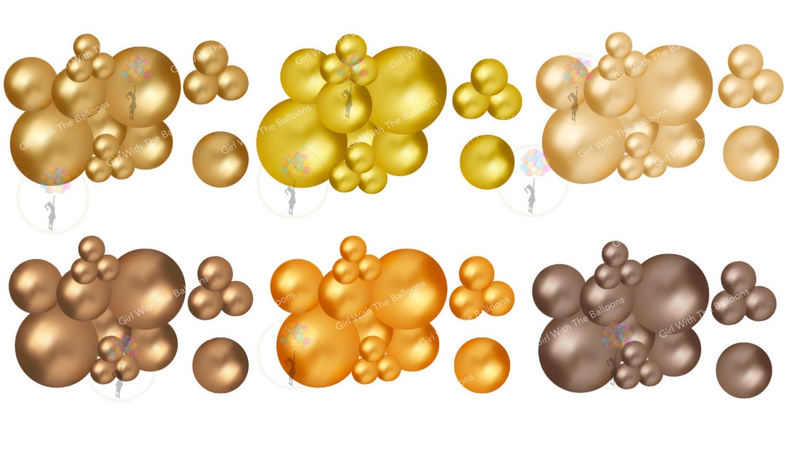 EDITABLE IN CANVA Chrome Balloon Clusters for Balloon Artists, Balloons ...