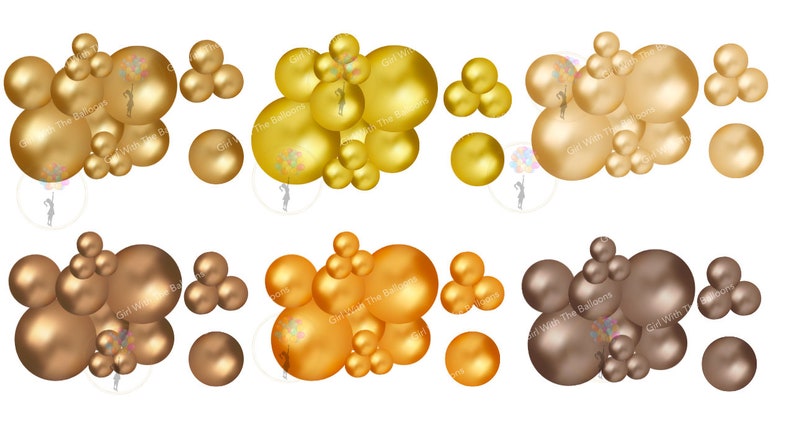 EDITABLE IN CANVA Chrome Balloon Clusters for Balloon Artists, Balloons ...