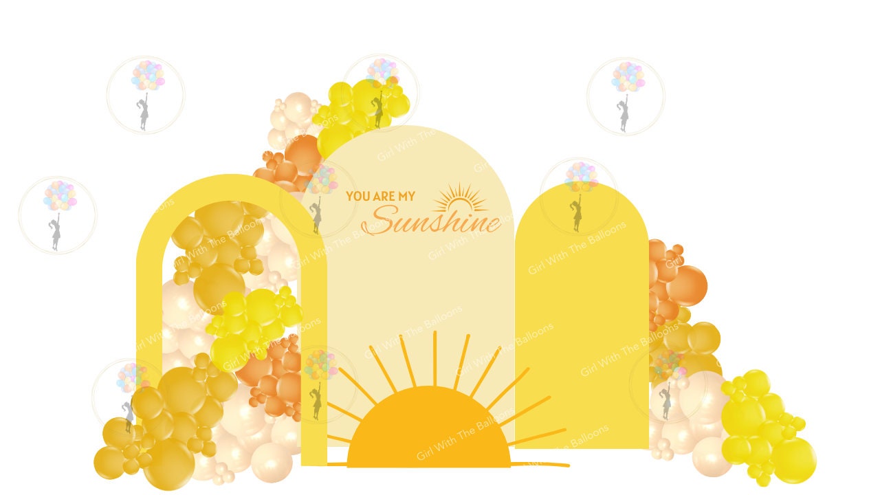 MOCKUPS ONLY You Are My Sunshine Backdrop and Balloon Garland Mockup Ready to Use, Mockup ...