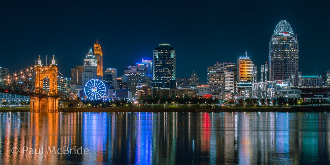 Cincinnati Skyline, Cincinnati Ohio, Night Cityscape - Etsy