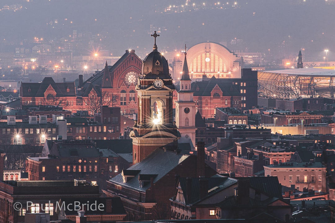 Over the Rhine Neighborhood - Cincinnati Ohio, Night Cityscape Fine Art ...