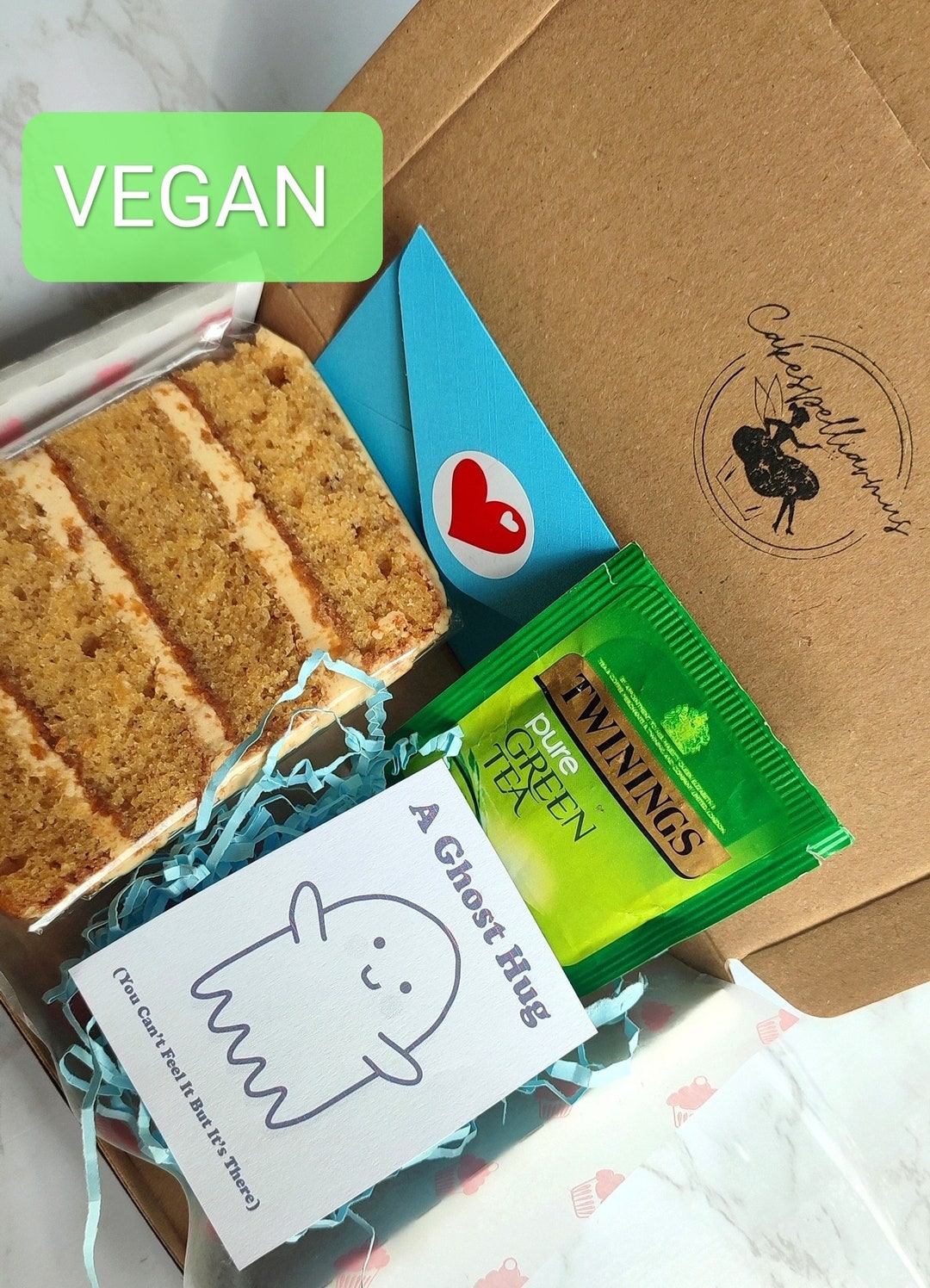 Vegan Cake Slice - Postal Cake - Veganletterbox Cake - Invisible Hug ...