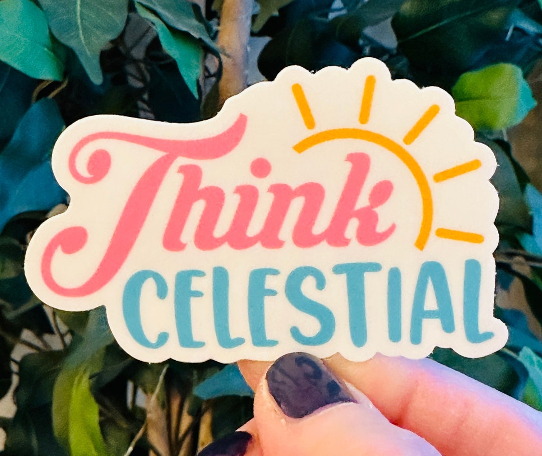 Think Celestial ONE STICKER Pink Teal Nelson General Conference Inspired Reminder Meaningful ...